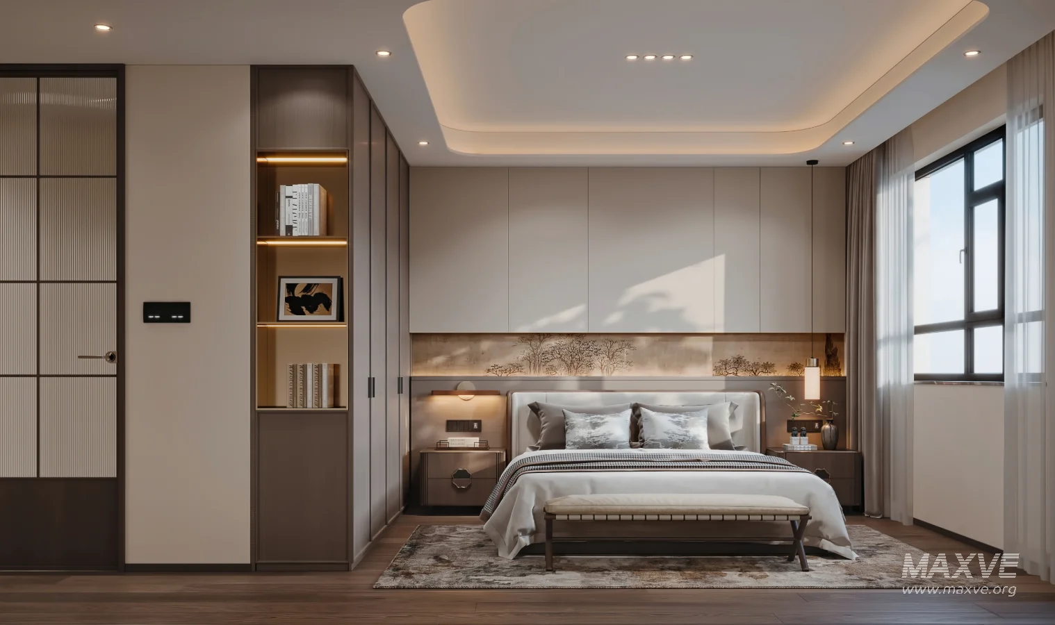 chinese bedroom 3D model Maxve