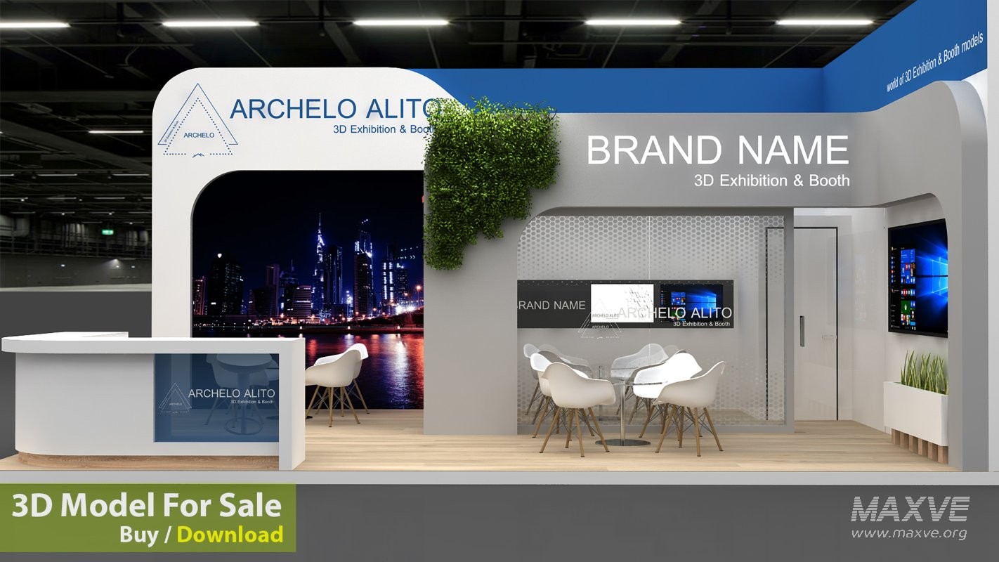 exhibition stand booth 3D model Maxve