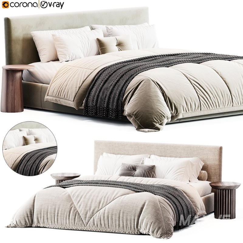 Beta Up Pianca Bed 3D model Maxve