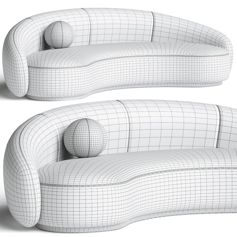 Boucle_Curved_Sofa 3D model Maxve