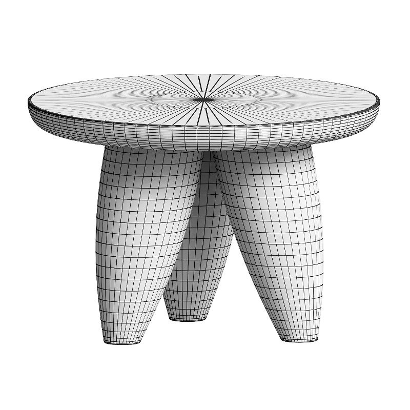 Lunarys Medium Side Table Natural 3D model Maxve