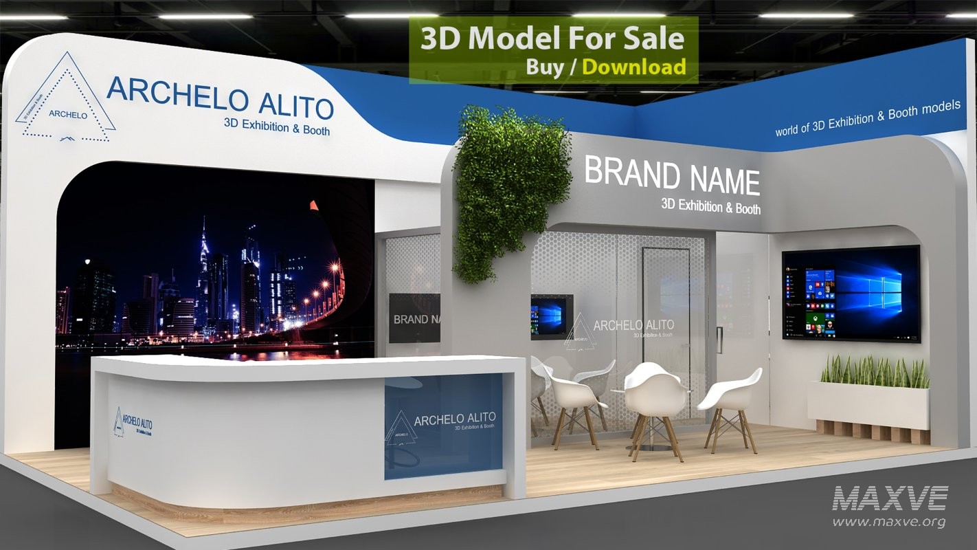 exhibition stand booth 3D model Maxve