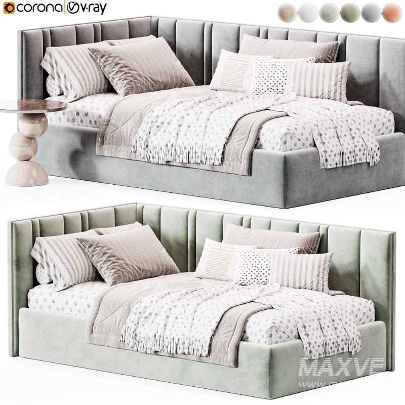 Corner bed Vertical Design 3D model Maxve