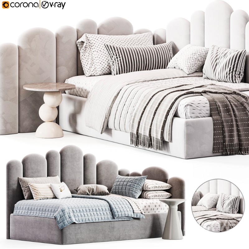 Corner bed Bambini Design kids 3D model Maxve