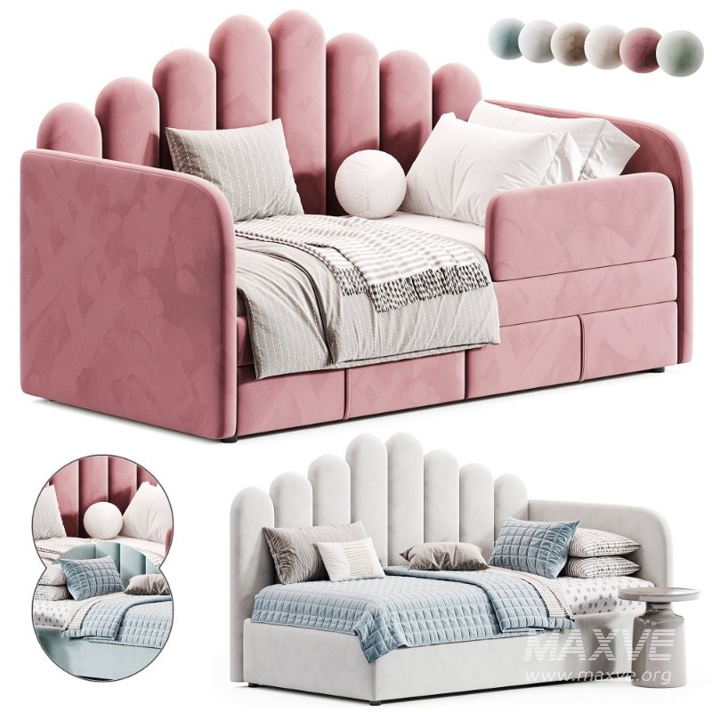 Children's soft sofa bed Victoria 3D model Maxve