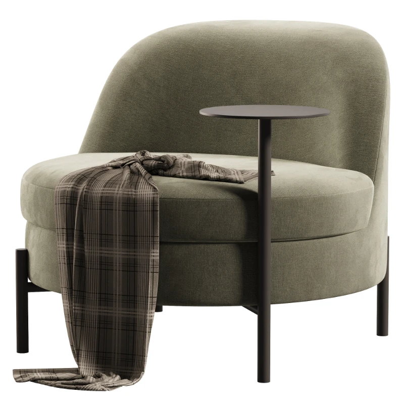 Mazie Accent Chair in Ivory Boucle 3D model Maxve