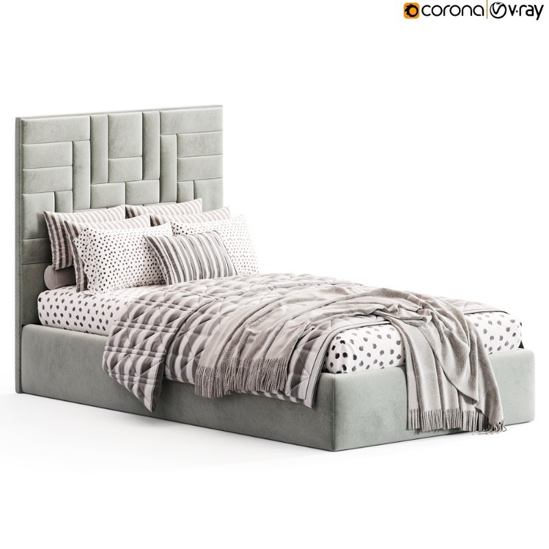 Bed Stone kids 3D model Maxve