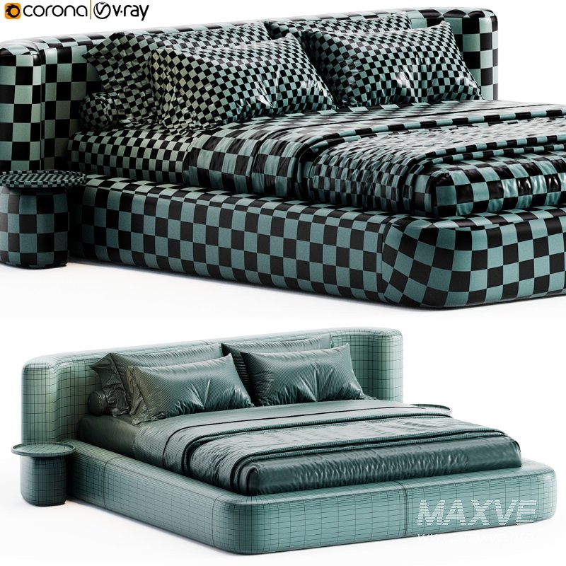 Clara Baxter Bed 3D model Maxve