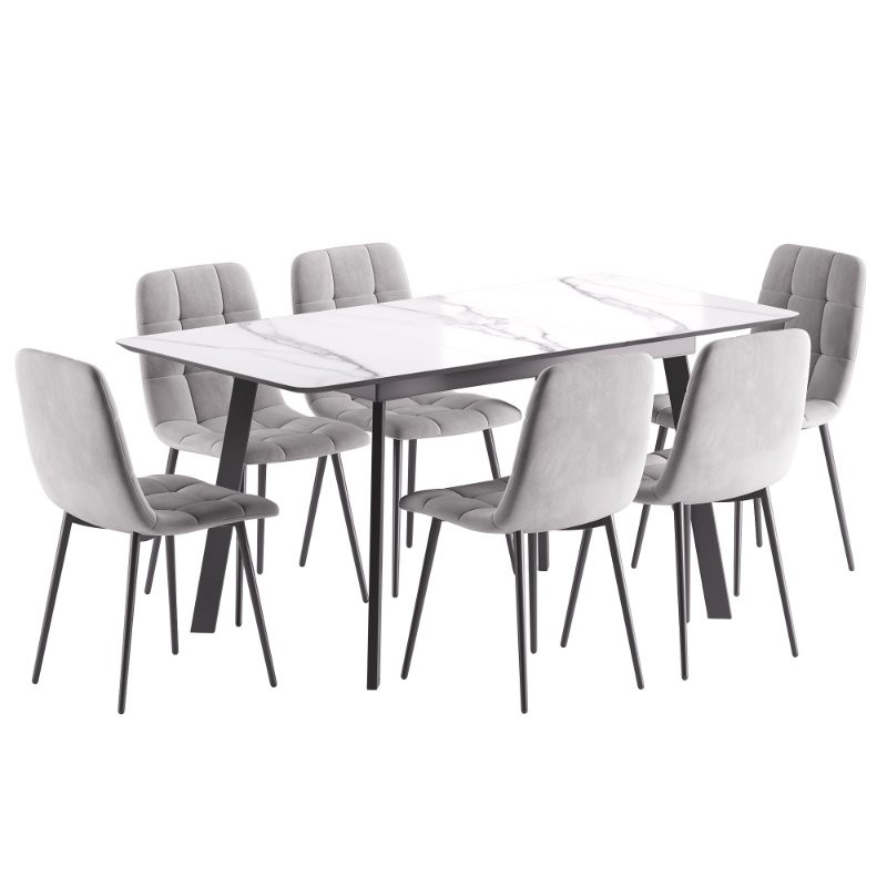 Oddi Dining Chair and Batu Dining Table 3D model Maxve