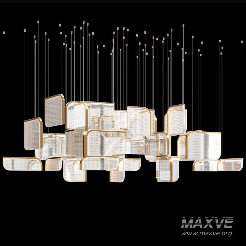 Drifting Lights Pendant 3D model Maxve