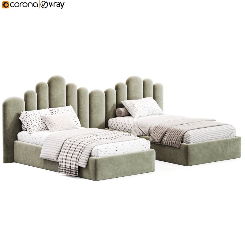 Corner bed Savoyardi Design kids 3D model Maxve