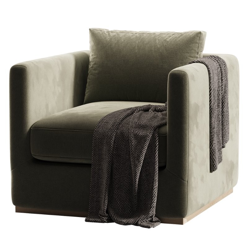 Siena Plinth Base Swivel Club Chair 3D model Maxve