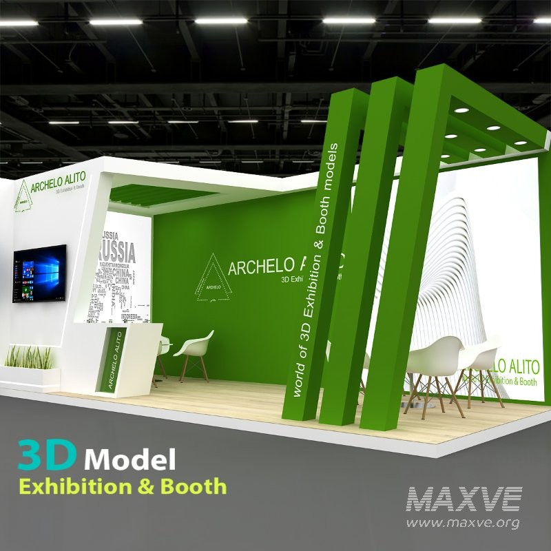 stall expo modular 3D model Maxve