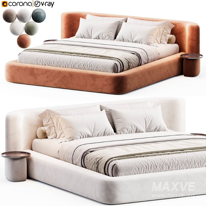 Clara Baxter Bed 3D model Maxve