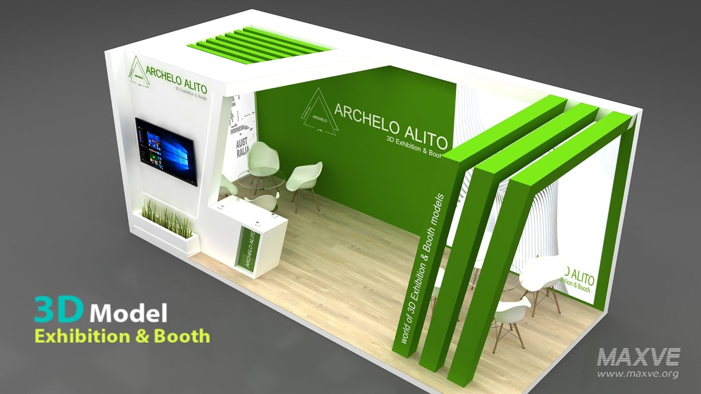 stall expo modular 3D model Maxve