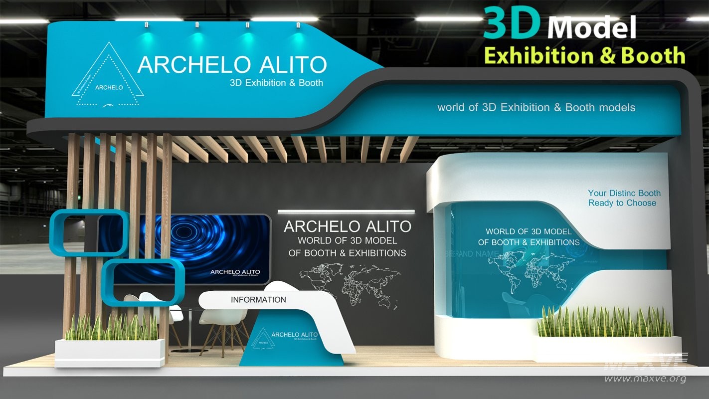 stand expo stall 3D model Maxve