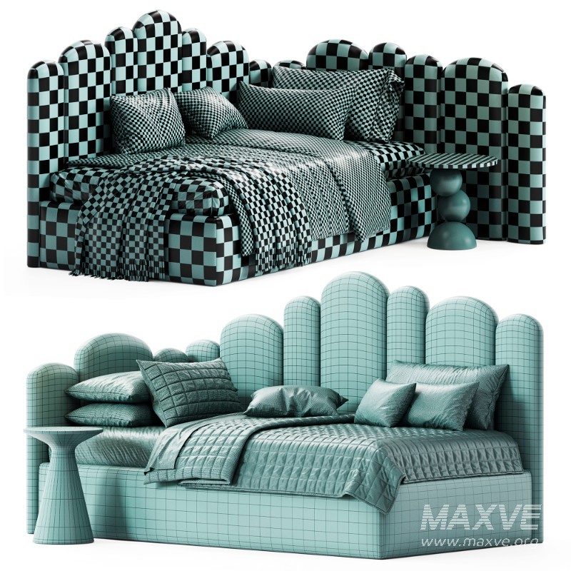 Corner bed Bambini Design kids 3D model Maxve