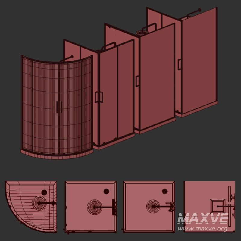 Beliani Set Shower Enclosure 3D model Maxve