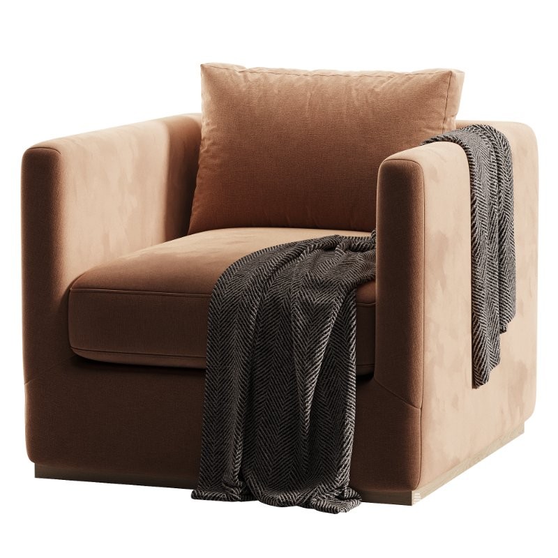 Siena Plinth Base Swivel Club Chair 3D model Maxve