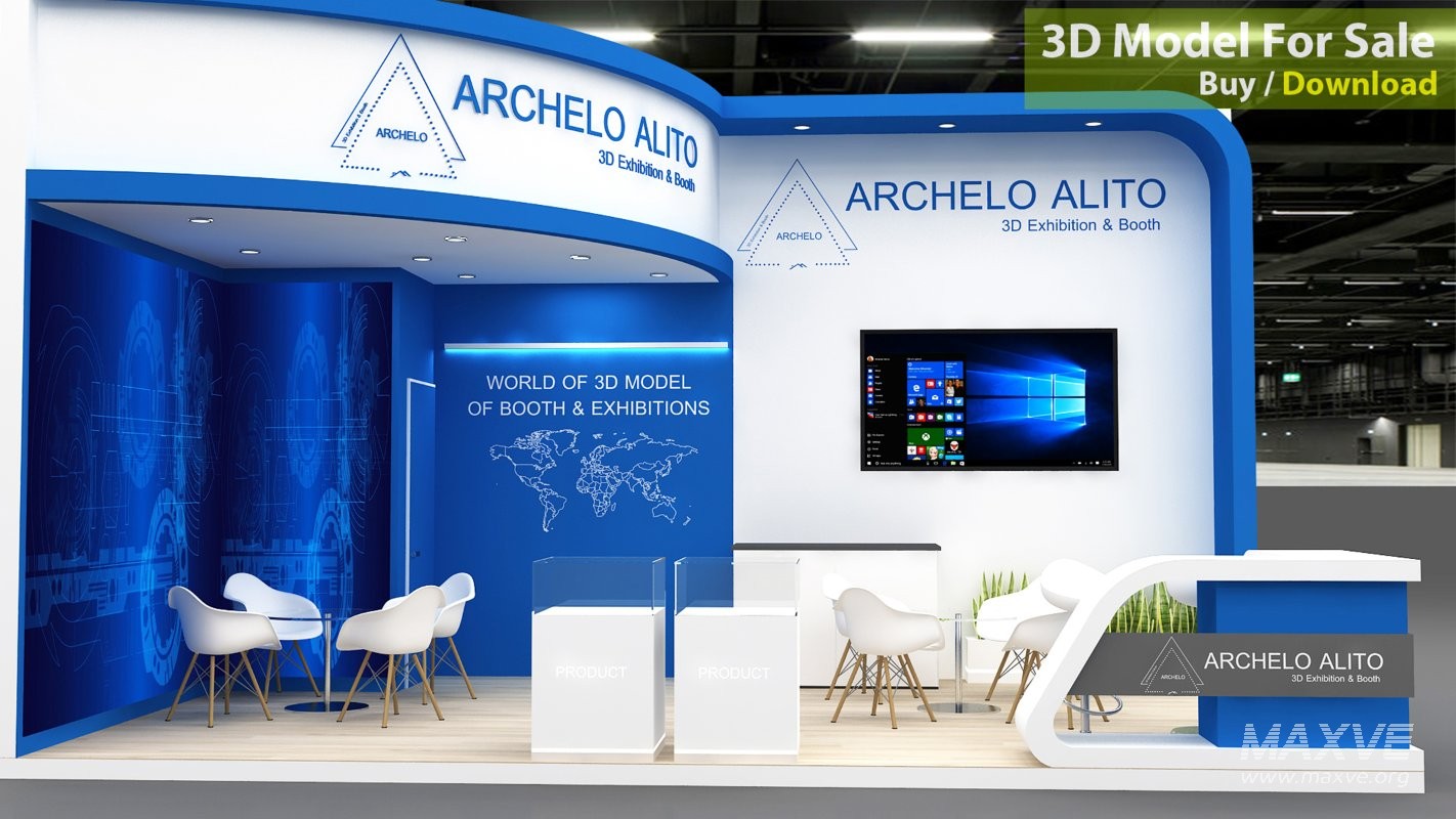 stall booth 3d 3D model Maxve