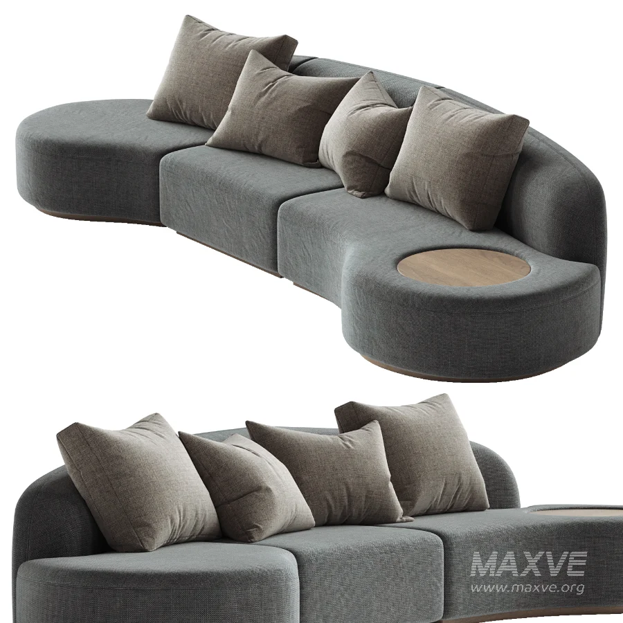 Nathalie II Sectional Sofa 3D model Maxve